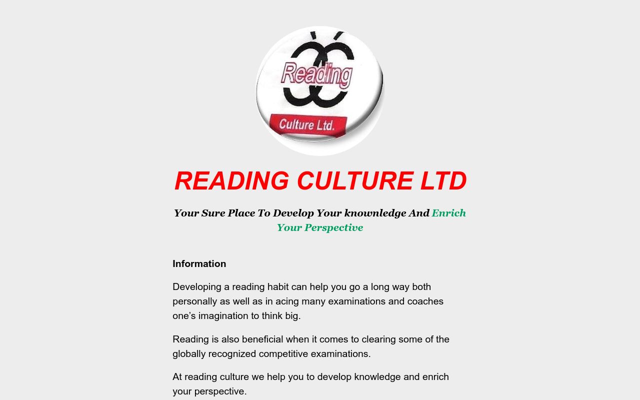READING CULTURE LTD
